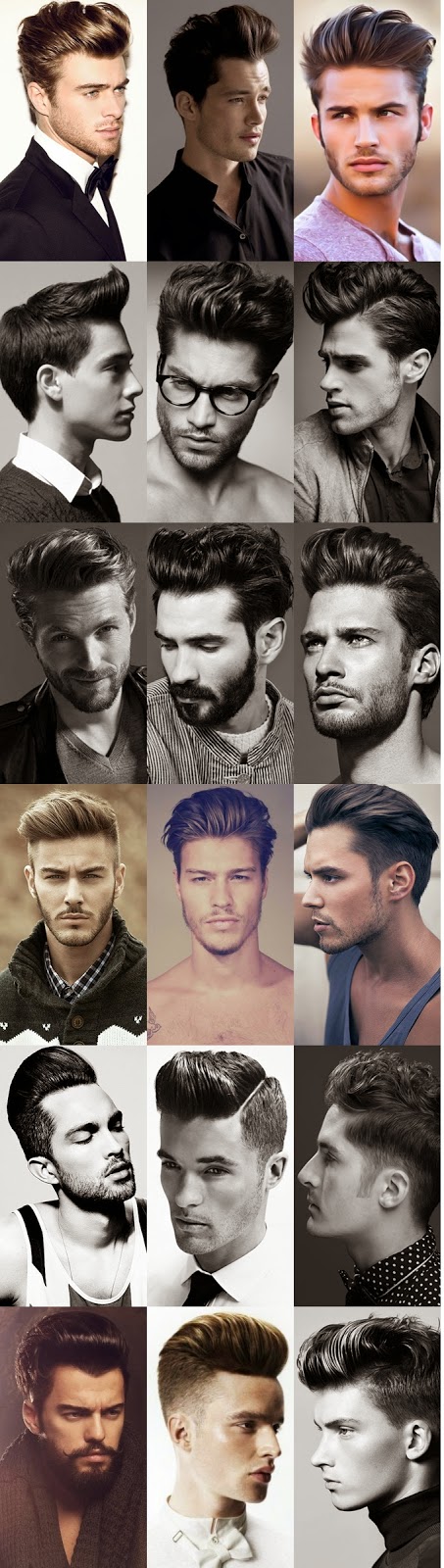 Classic pompadour hairstyle