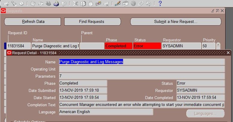 Davis Apps DBA: PLS-00302: component 'PURGE_BUSINESS_EXCEPTIONS' must be declared