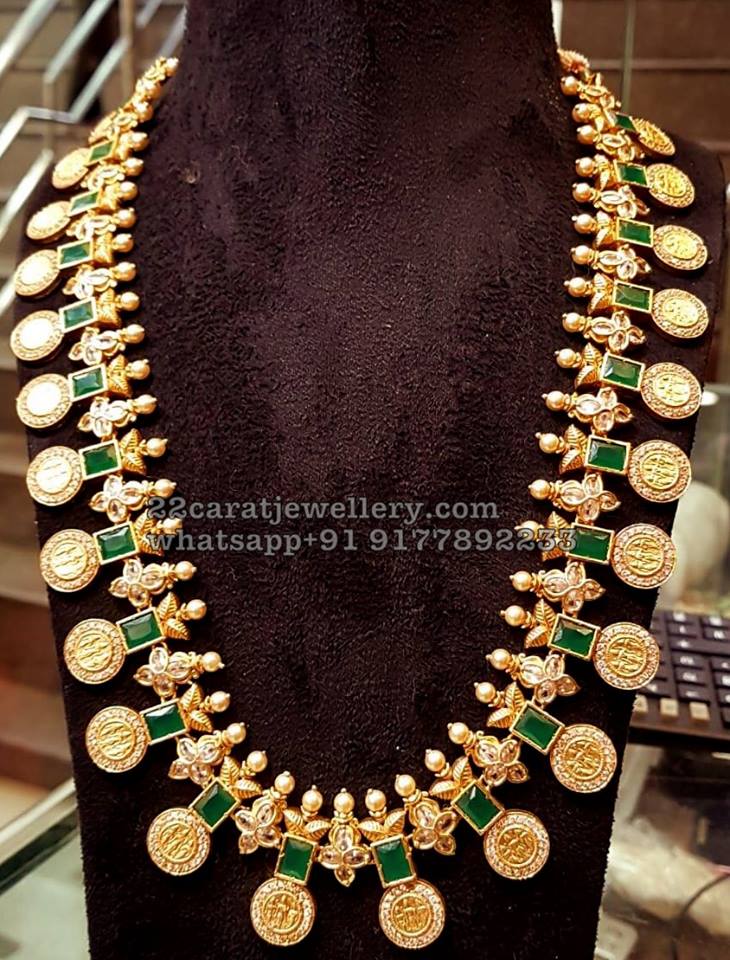 Pretty Light weight Silver Lakshmi Haram - Jewellery Designs