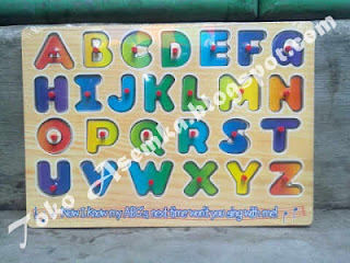 Puzzle ABC Tombol Coklat - Mainan Anak