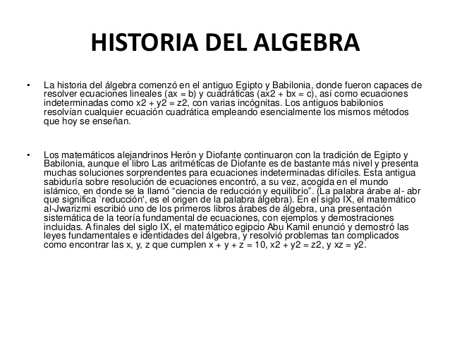ALGEBRA: Historia del álgebra
