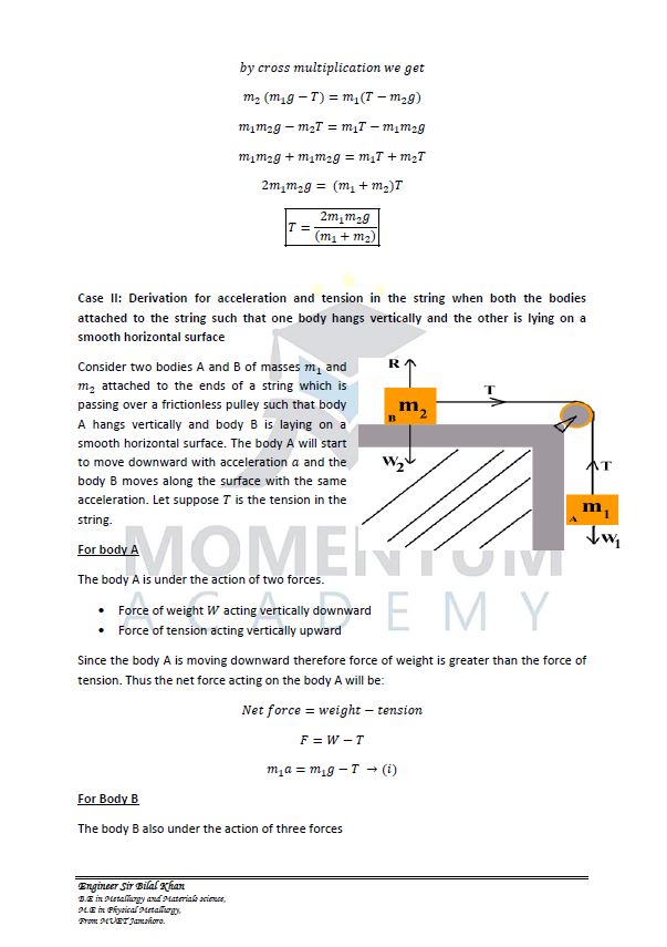Matric Physic Chapter No 04: Force And Motion ~ Momentum Academy