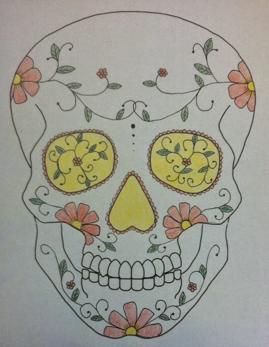 Emmanuelle Abel Art: Colored Skull Drawing