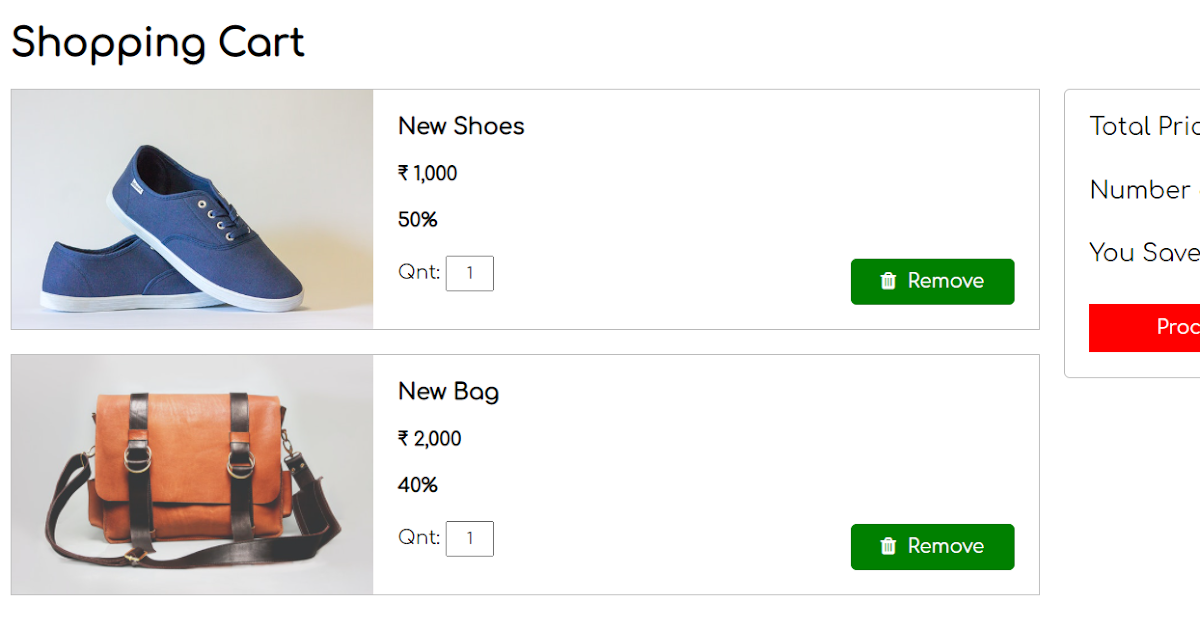 Responsive Shopping Cart In HTML And CSS Responsive Shopping Cart In HTML And CSS
