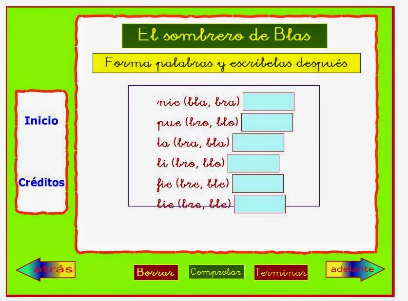 PRIMEROMONSALUD: Palabras con PR- PL- BR- y BL-