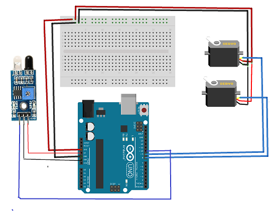 Technical hut projects: Automatic car parking using 2 IR sensors Part (2)