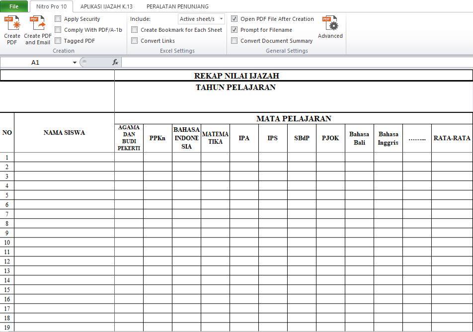 APLIKASI PENGOLAHAN NILAI IJAZAH SD K13 - Sang Pendidik