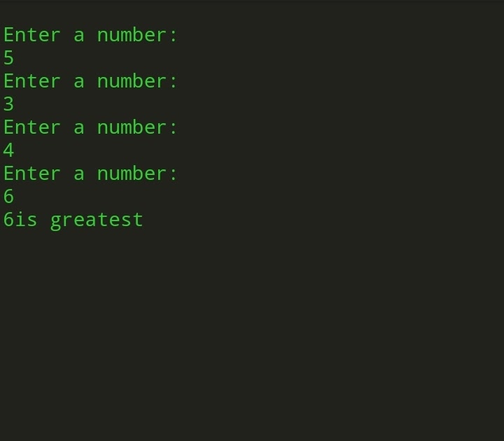 PYTHON PROGRAM TO PRINT THE GREATEST NUMBER FROM SOME GIVEN NUMBERS ...