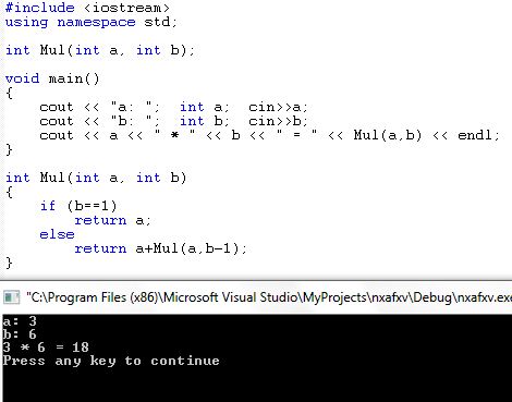C++: Recursive Multiplication using addition