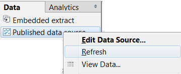 Using embedded extracts to edit published data sources on Tableau Server