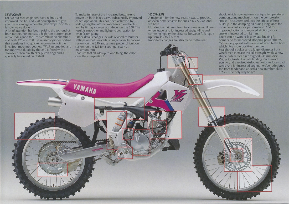 Racing Cafè: Vintage Brochures: Yamaha YZ Range 1992 (UK)