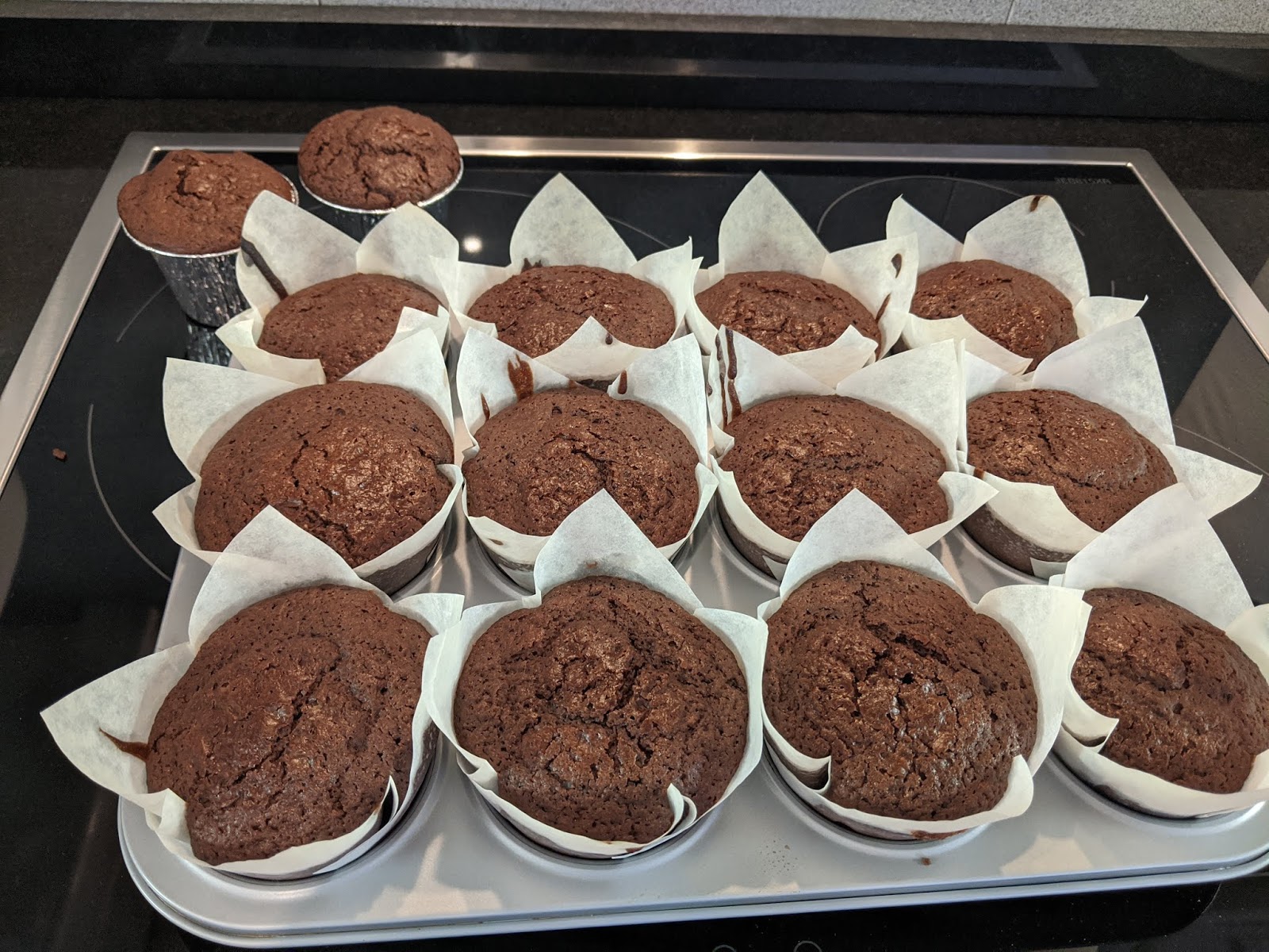Muffins y bizcochos de chocolate con descartes de masa madre (sourdough ...