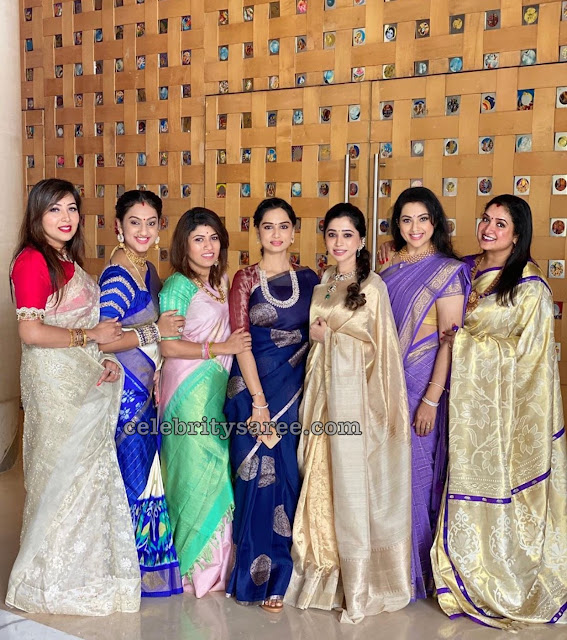 Prita Hari Aarthi Ravi and Meena Silk Saris - Saree Blouse Patterns