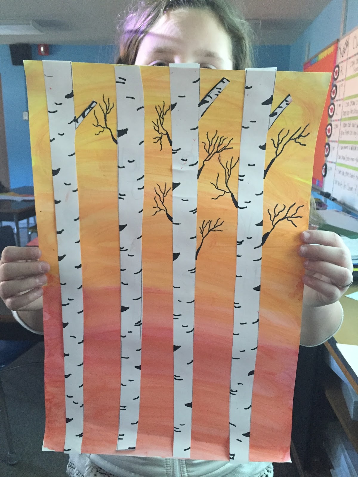 Elements of the Art Room: 4th Grade Fall Birch Trees