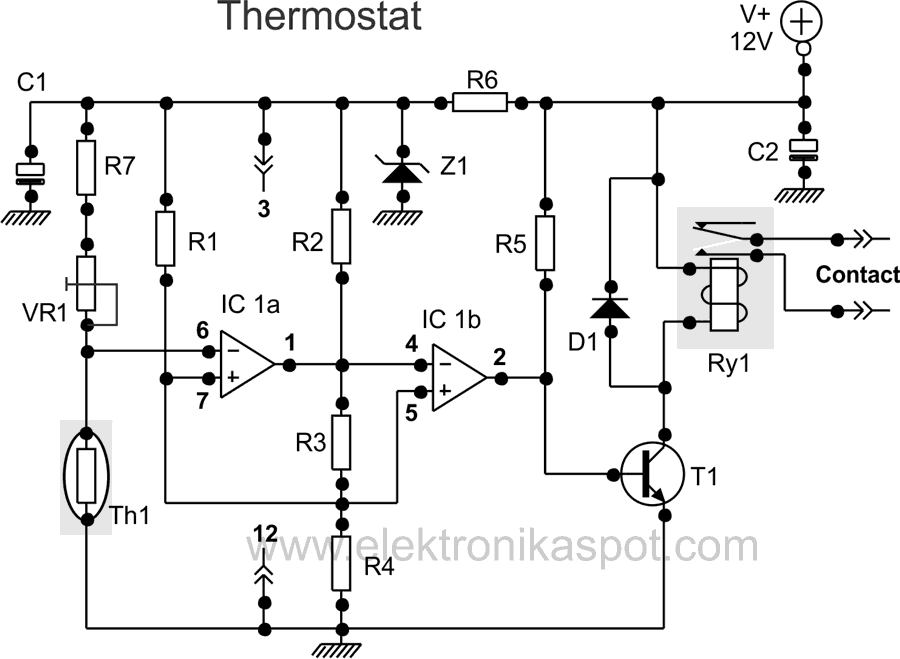 Thermostat | Pengontrol Suhu Otomatis | Elektronika Spot Thermostat | Pengontrol Suhu Otomatis | Elektronika Spot
