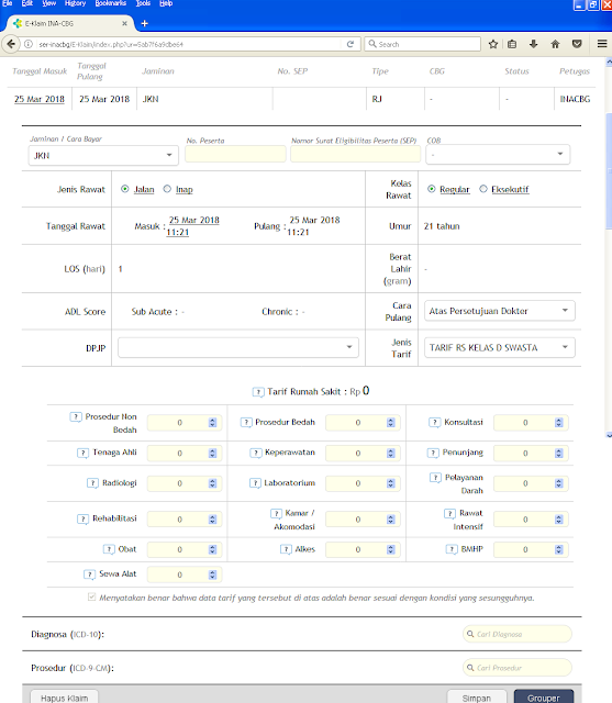 Grouper E-klaim INA-CBG BPJS Kesehatan / JKN, Buat Dan Cetak