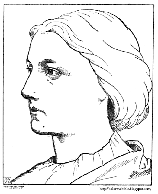 Color a Portrait of Prudence from Pilgrim's Progress | Color The Bible