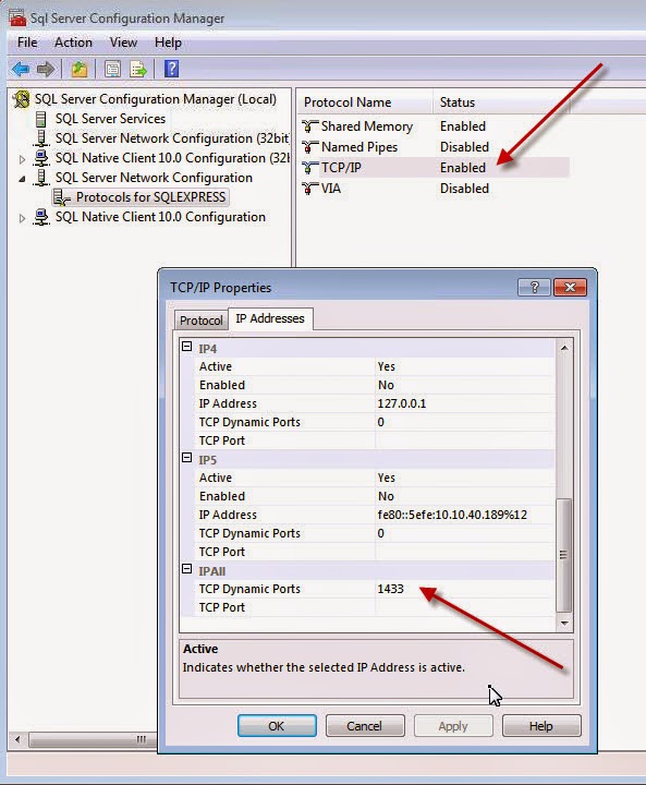 Enable Network for SQL Express