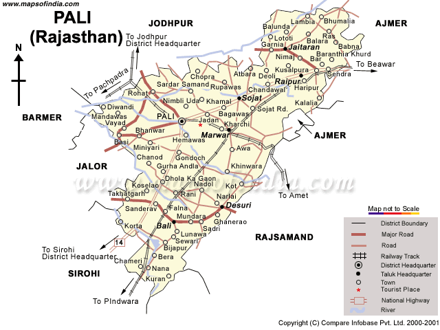 Top Tourist Place India : Map Of Rajasthan