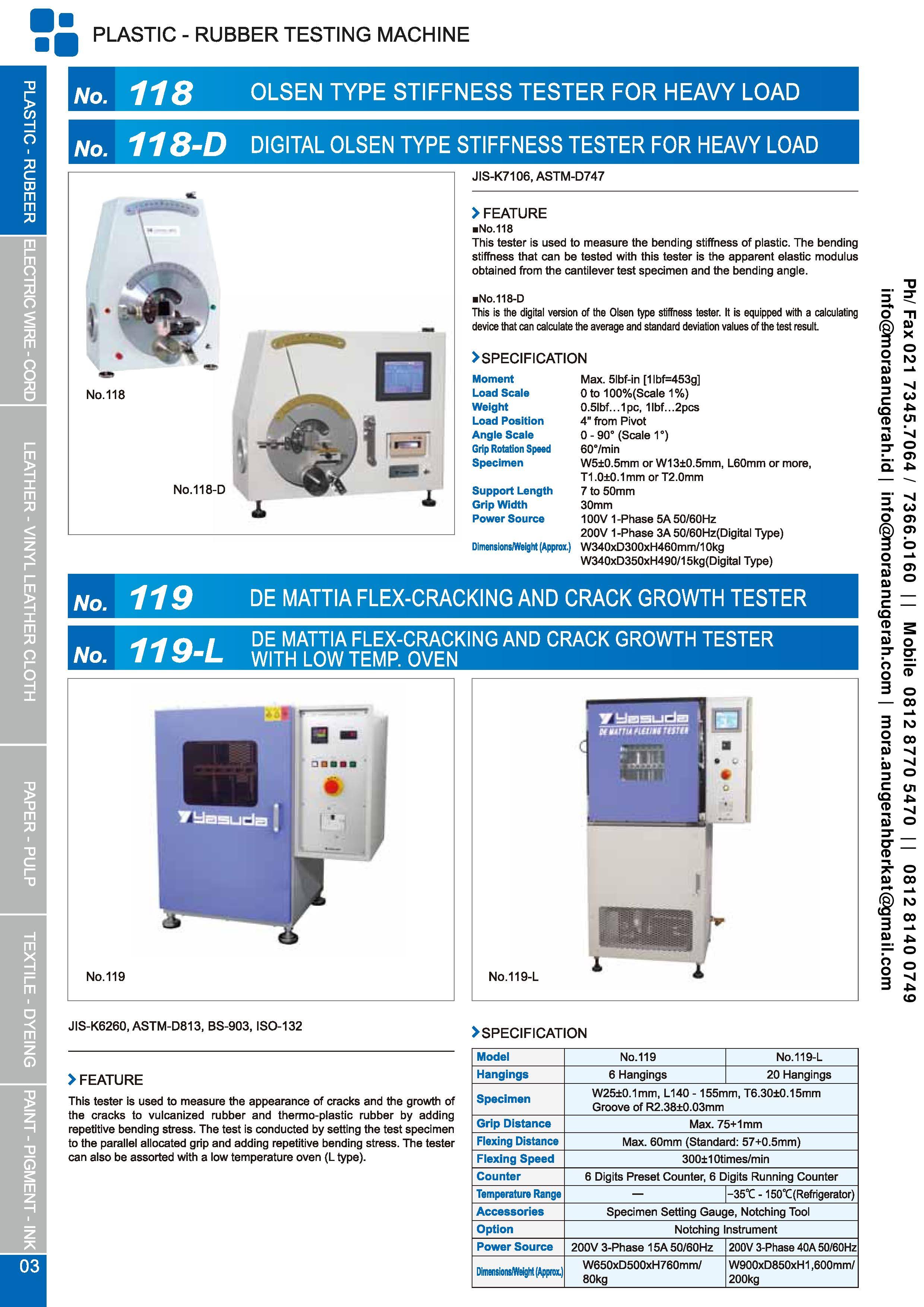 Plastic & Rubber Test : Olsen Stiffness Testing Machine – Supplier Alat ...
