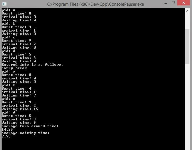 Du Cs Lectures Write Program To Implement Sjf Scheduling Algorithm Non Preemptive