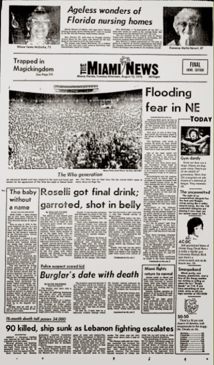 Rock & Roll Newspaper Press History: The Who - The Miami News (FL ...