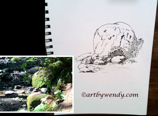 Art by Wendy: 4 Tips for Painting Mossy Rocks (Logs, trees, stumps ...