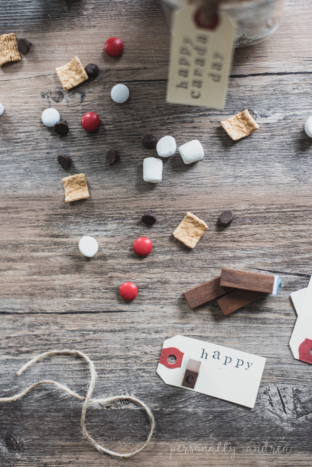 Canada Day S’more Snack Mix Jar Party Favor | Personally Andrea: Canada ...