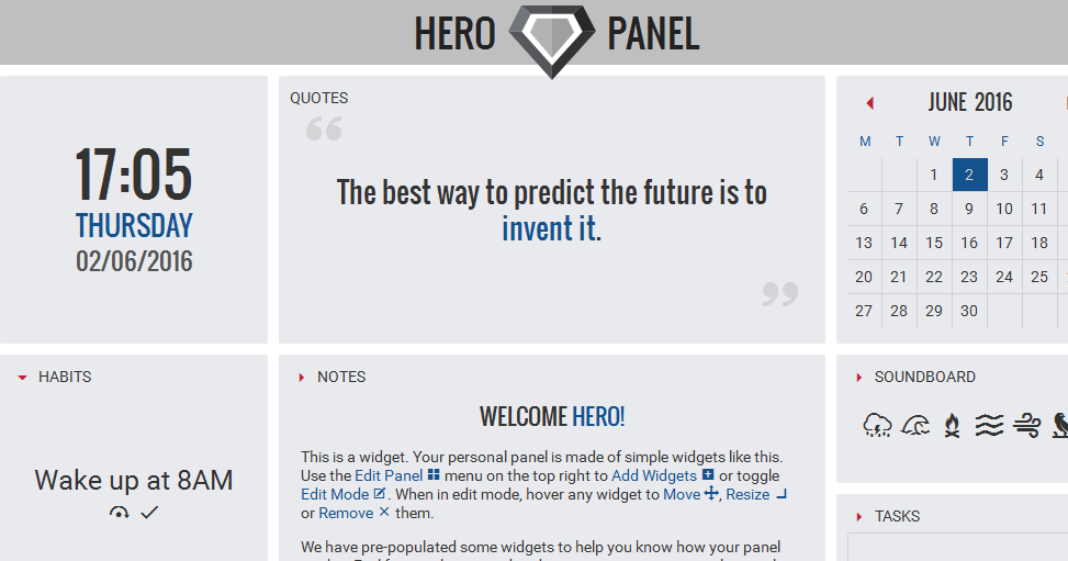Visual Planners Hub: Hero Panel: Dashboard for Super Humans