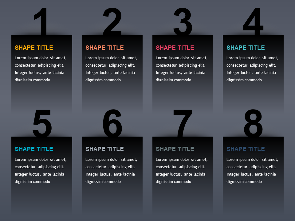 Mono Gradient Number Box PowerPoint Templates - PowerPoint Free