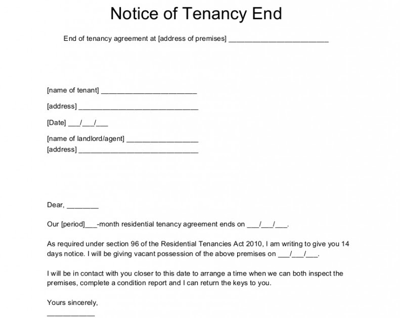 Template For Ending Lease Letter ~ Resume Letter