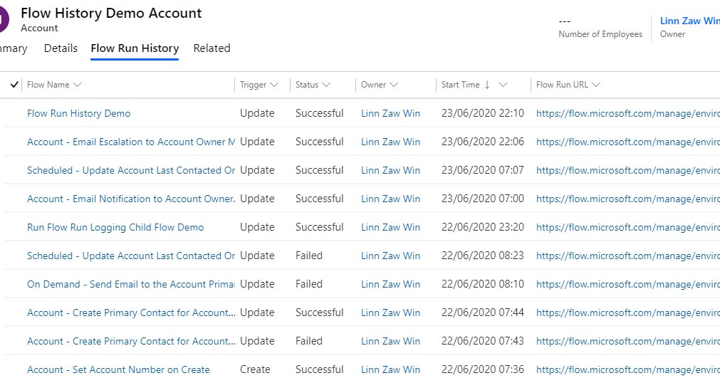 Access Flow Run History within a Record in Dynamics 365/Microsoft Dataverse