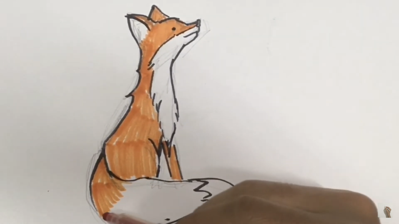 #EvdeKal tilki çizimi | tilki resmi nasıl çizilir | tilki resmi