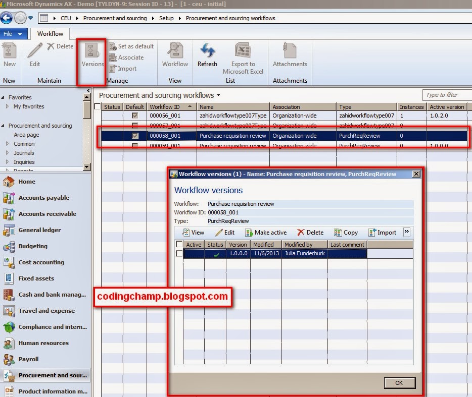 Veera: WorkFlows in Microsoft Dynamics Ax 2012