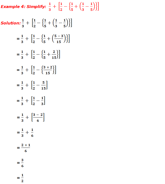10 Math Problems: Addition, Subtraction and Simplification of Fractions