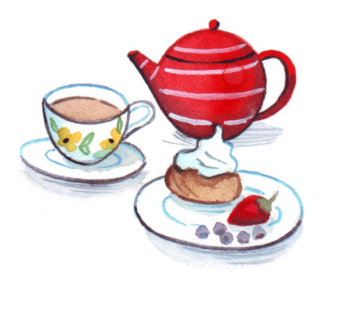 Cheryl Orsini Illustration: Tea and scones