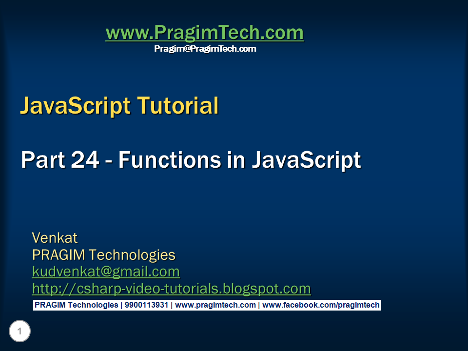 Sql Server Net And C Video Tutorial Functions In Javascript