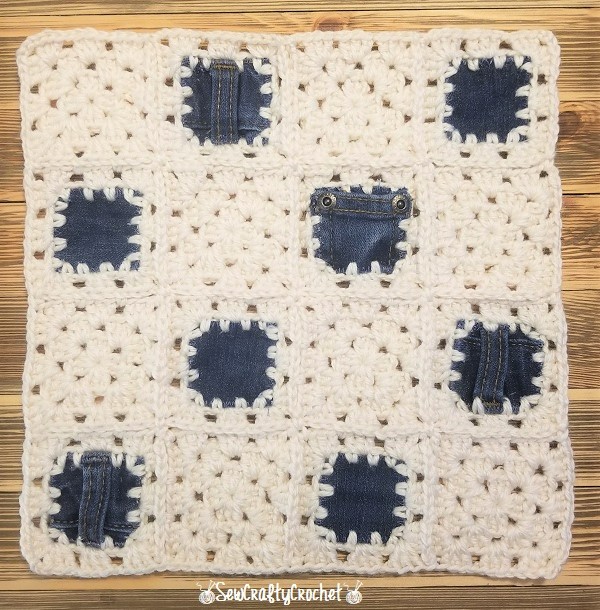 Denim and Crochet Scarf - Sew Crafty Crochet