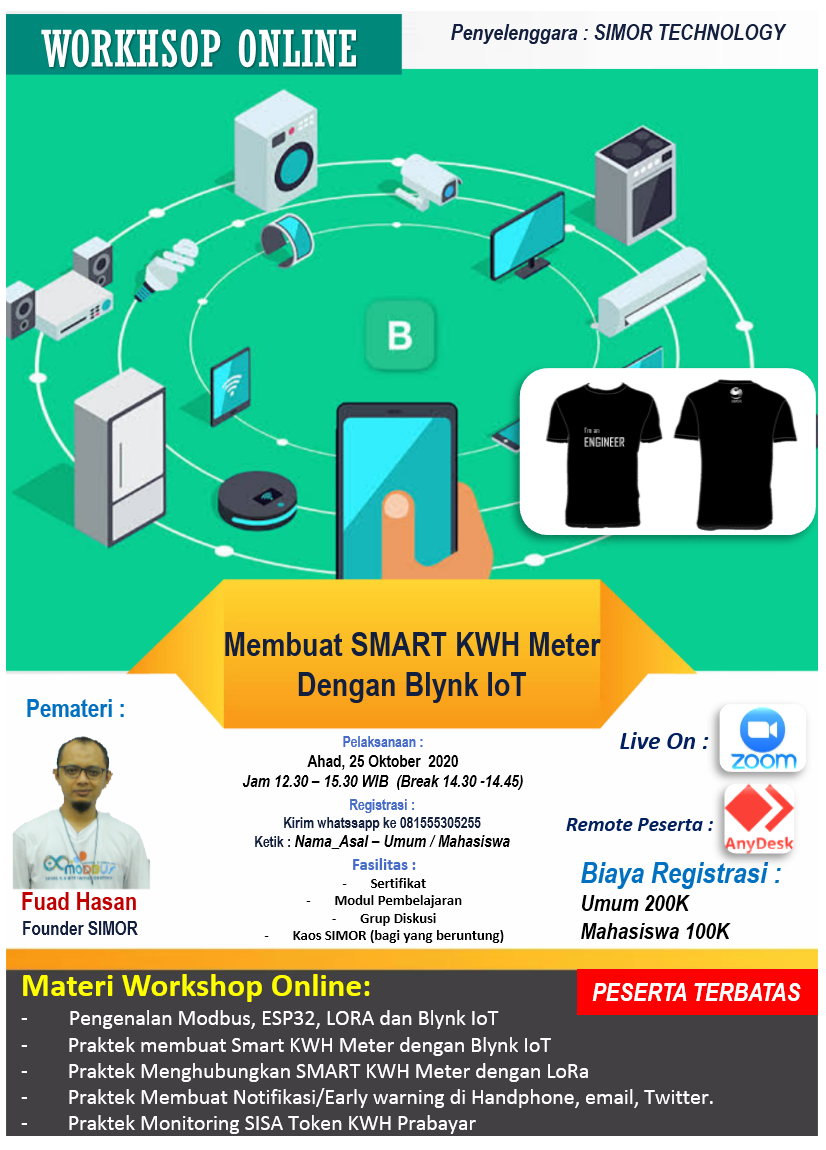 SIMOR Technology: Workshop Online #5 Membuat SMART KWH Meter Dengan Blynk IoT