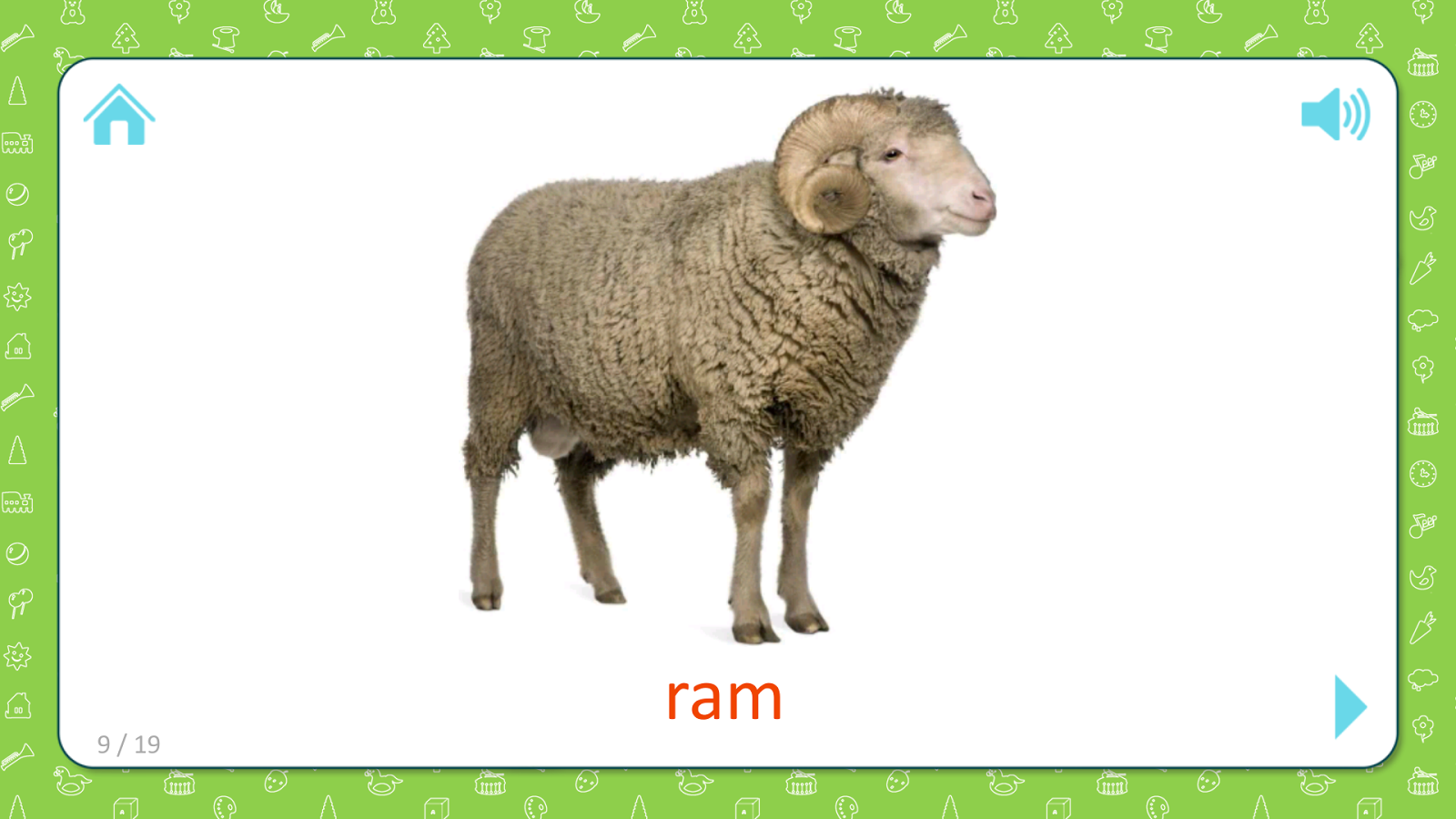 Flashcards for Kids: Ram - Pets and Farm Animals - Flashcards for Kids
