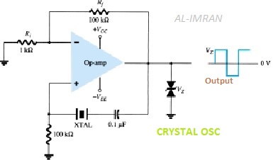 Electronics Idea: Crystal oscillator using op-amp