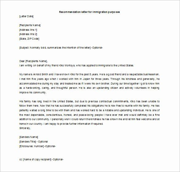 Letter Of Recommendation For Citizenship - Formal Letter