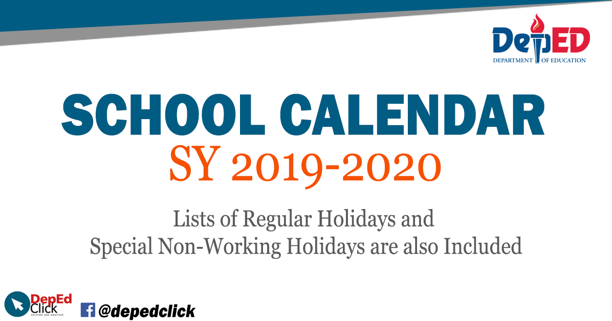 DepEd SCHOOL CALENDAR for SY 2019-2020 - DepedClick