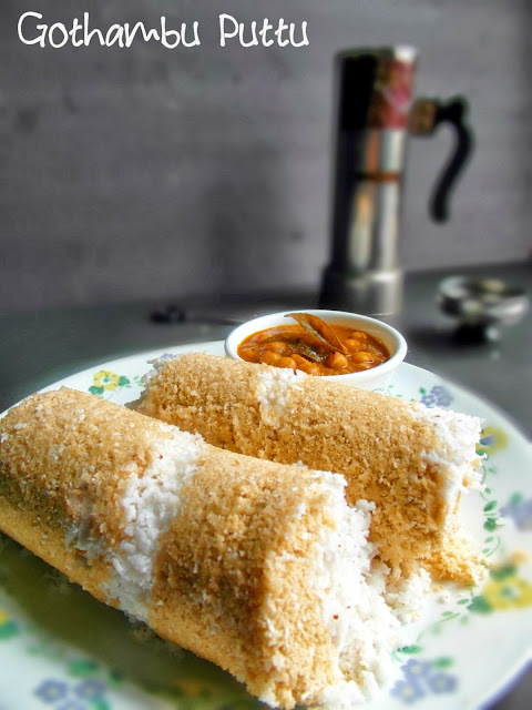 Gothambu Puttu -Kerala Style / Whole wheat Puttu / Whole wheat Steam Cake