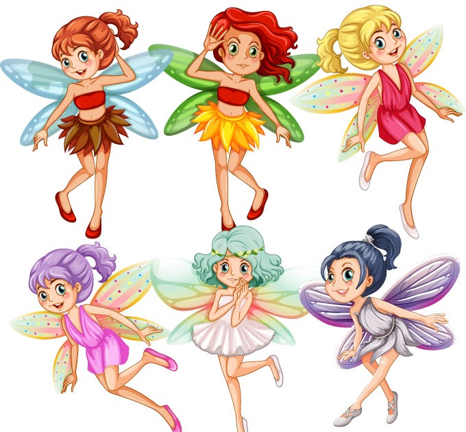 Pequeñas Hadas infantiles | Vector Clipart