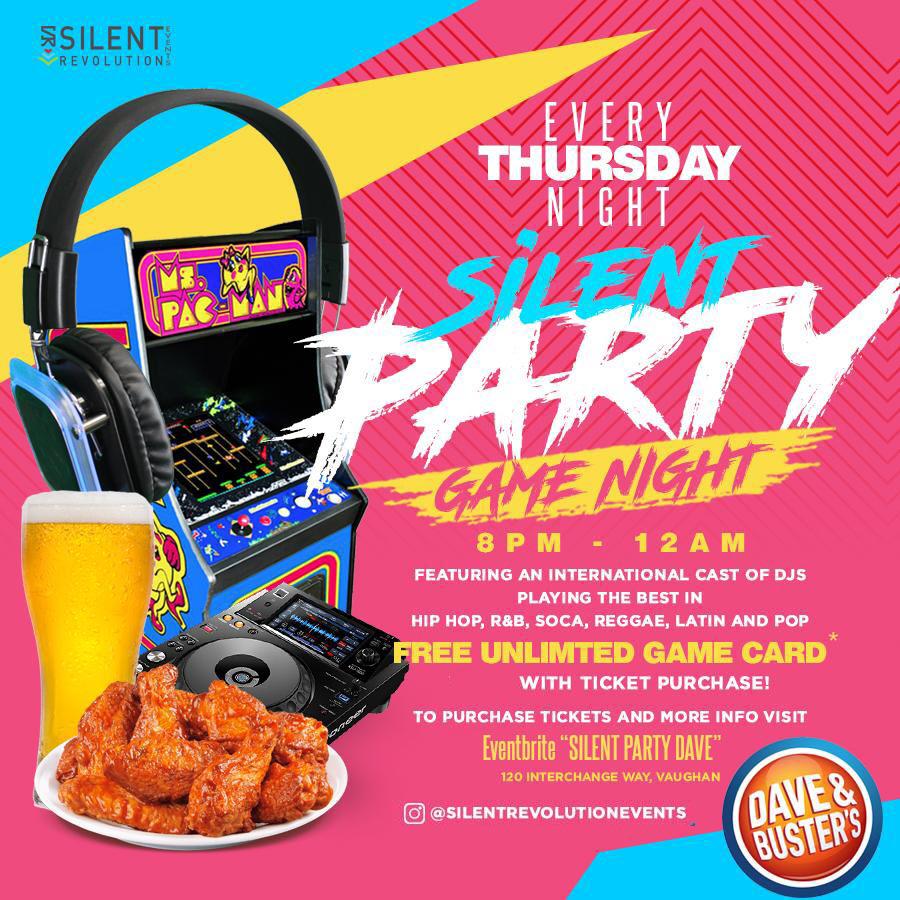 C.A. Confidential: Silent Party Game Night @ Dave & Busters, Vaughan ...