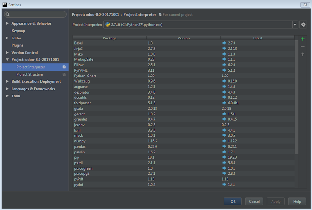 Configure PyCharm with Odoo