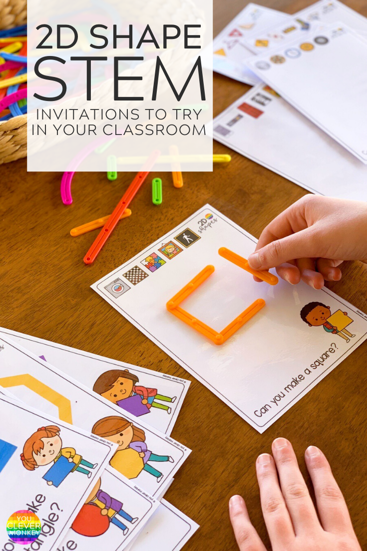 2D SHAPE STEM INVITATIONS TO TRY | you clever monkey