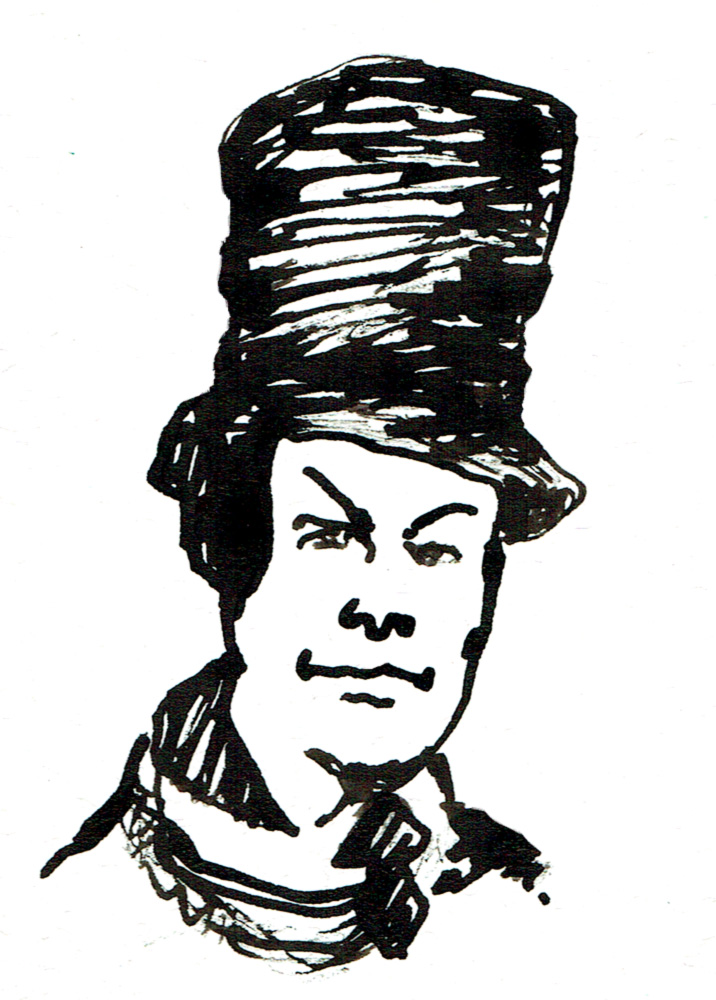 Nate Marcel: greatseamonster@gmail.com: Ink-Stick Portrait drawings