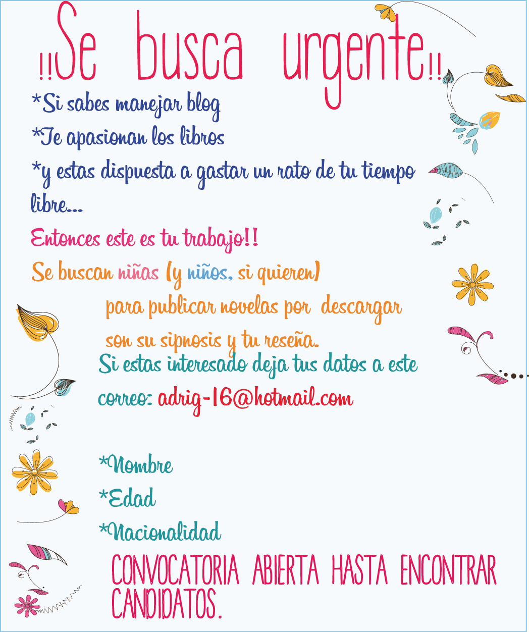Letra ilustrada ♥: Hola!.... se busca?